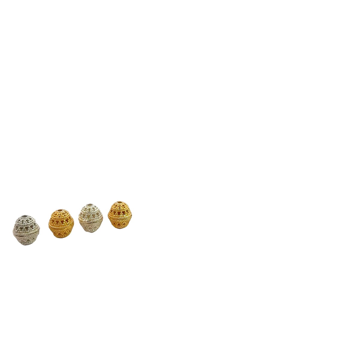 1 Strand Gold Finish And Silver Plated Light Weight Bead Fancy Bead e ...