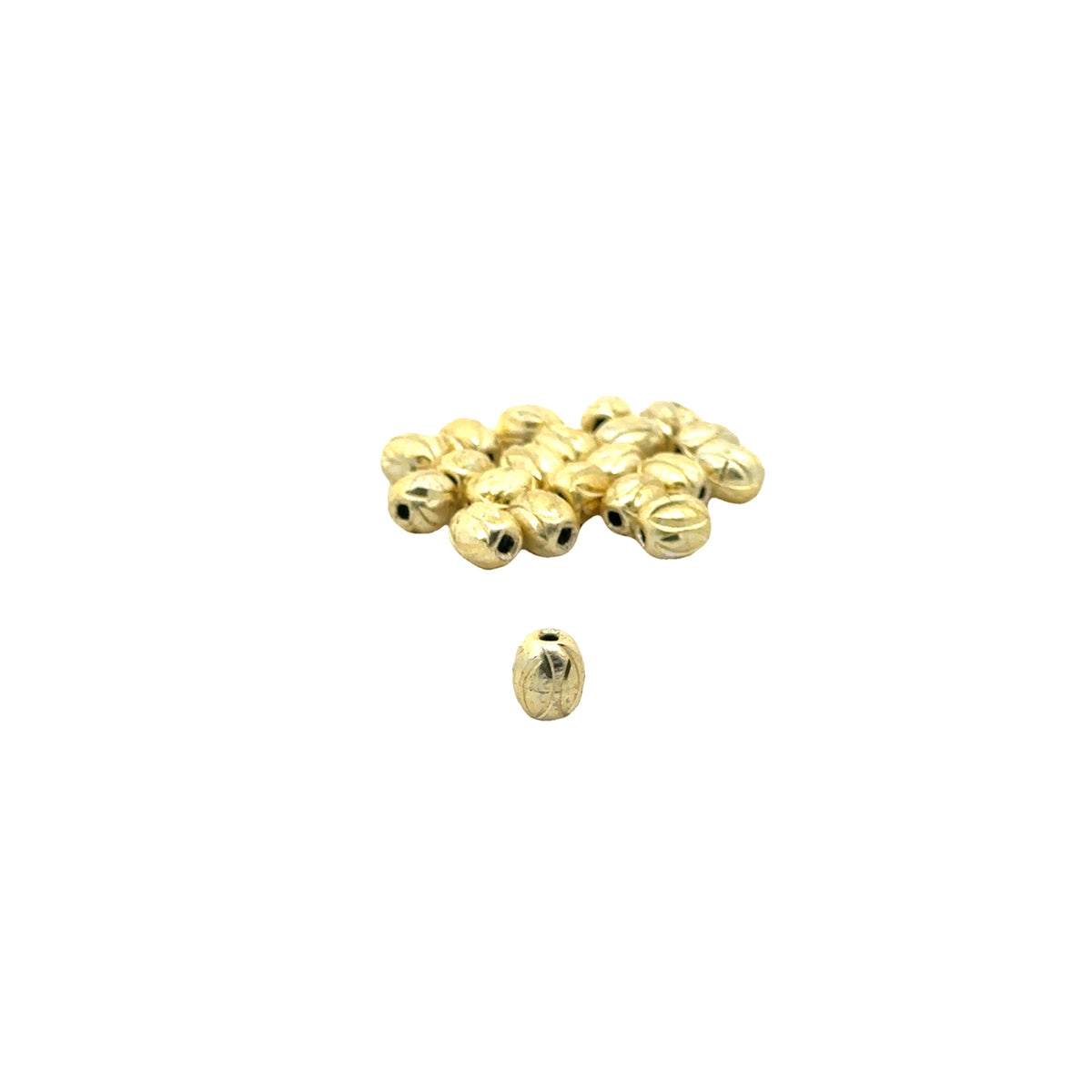 1 Strand of Brushed Finish Fancy Shiny Round Gold Finish Beads , E-coa ...