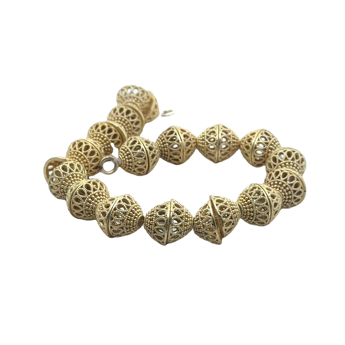 1 Strand of Fancy Cap/End Caps, Available Gold Finish And Silver Plate ...