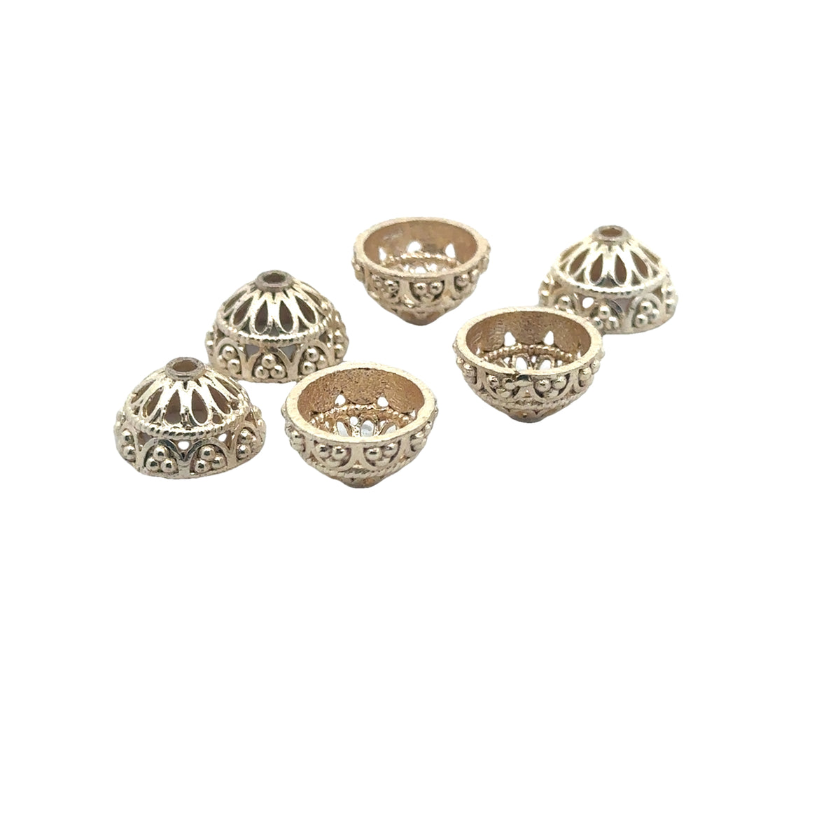 1 Strand of Fancy Cap/End Caps, Available Gold Finish And Silver Plate ...