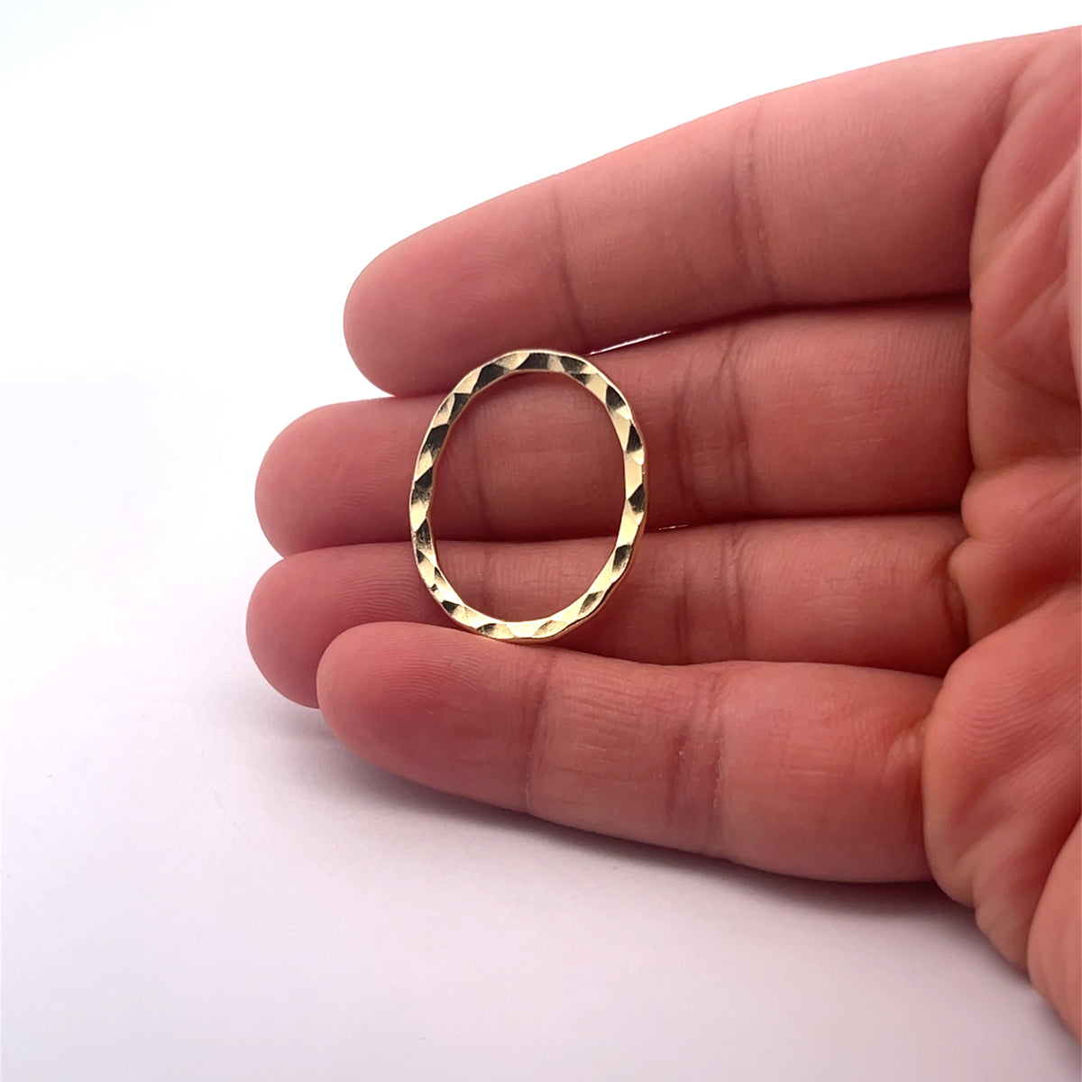 Hammered Oval Shaped (Gold Finished/Silver Plated) | Purity Beads ...