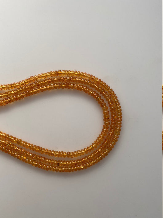 Natural Spessarite Garnet Plain Rondelle Beads (3-4mm+) | Purity Beads ...