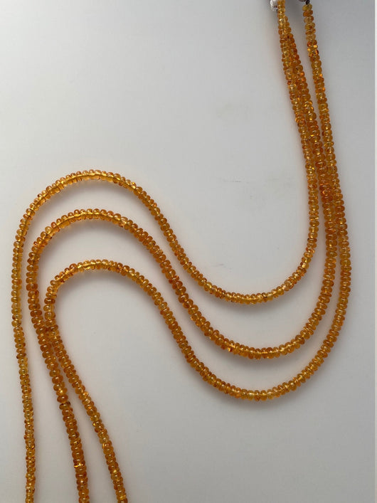 Natural Spessarite Garnet Plain Rondelle Beads (3-4mm+) | Purity Beads ...