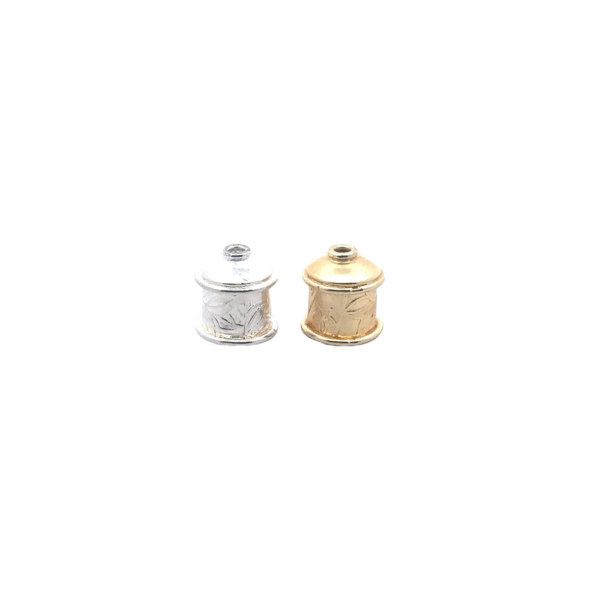 1 Strand of End Caps, in Gold Finish Silver Plated Fancy End Cap E-Coa ...